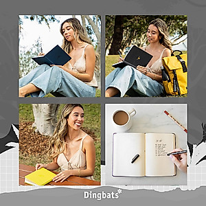 Dingbats* Wildlife Lined Writing Journal Notebook A5 - Vegan Leather Hardcover - Ideal for Work, Travel - Pocket, Elastic Closure, & Bookmark
