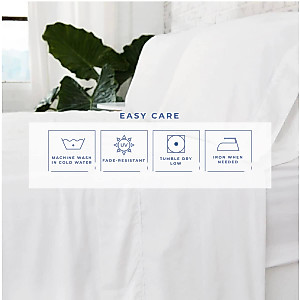 Kotton Culture 1000 Thread Count Sheet Set 4 Piece 100% Egyptian Cotton Luxurious Breathable Soft Cooling Cotton Sheets with Deep Pocket Snug Fit Smooth Sateen Weave (White, King)