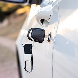 Leather Keyring Car Key Chain Ring Car Smart Keychain Key Holder Fob Clip on Belt Loops for Women, 4PCS Keychain Clip (Black)