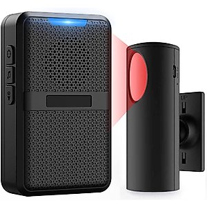 Wireless Motion Sensor Alarm with 62Tunes & 120dB 5 Level Adjustabl Volume, 600 ft Range Waterproof Motion Detector Entry Door Chime Business Doorbell Alert for Store/Home Entrance