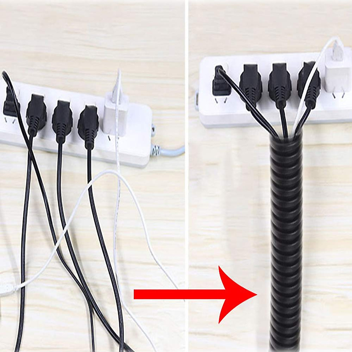 PIVBY 30 ft Dog Cat Cord Protector Wire Loom Tubing Protect Electric Wires Chewing from Rabbits, Cats and Other Pets - Efficiently manages Open Cables