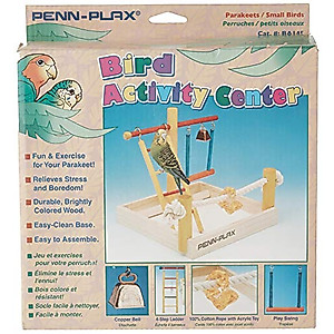 Penn-Plax Bird Life Wooden Playpen – Perfect for Parakeets, Lovebirds, and Parrotlets – Small