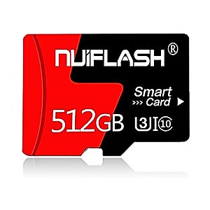 Micro Memory SD Cards 512GB TF Card with Free SD Card Adapter Class 10 High Speed 512GB Memory Card 512GB for Dash Cams Action Camera,Surveillance&Security Cams 512GB
