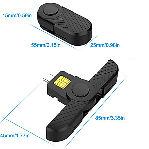 USB C DOD Military USB Common Access CAC Smart Card Reader and ID CAC Card Reader,Compatible with Mac Os, Windows,Linux(Mini Foldable and Portable Type C) New
