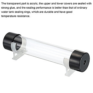 MECCANIXITY Cylindrical Water Cooling Tank G1/4" Dia 50mm Length 240mm Clear for PC Water Cooling System Reservoir with Acrylic and POM