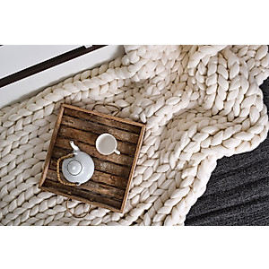 Chunky knit blanket, Merino wool blanket, 30x50 inches (80x130CM), Giant throw, Chunky, Merino wool blanket, Plaid