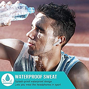 JXD True Wireless Earbuds Bluetooth Headphones with Charging Case for iPhone Android, Waterproof TWS Stereo Earphones with Touch Contro,Built-in Mic and USB-C Charging,30H Playtime