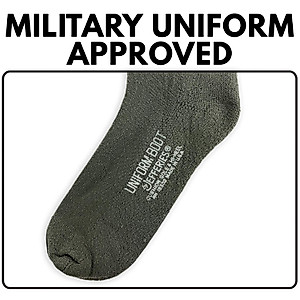 Jefferies Socks Military Combat Uniform Rib Crew Boot Socks 3 Pair Pack (Sock: 10-13/Shoe: 9-12, Olive Green)