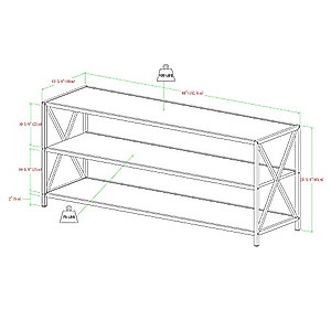 Walker Edison 2 Shelf Industrial Wood Metal Bookcase Tall Bookshelf Storage Home Office, 60 Inch, Grey