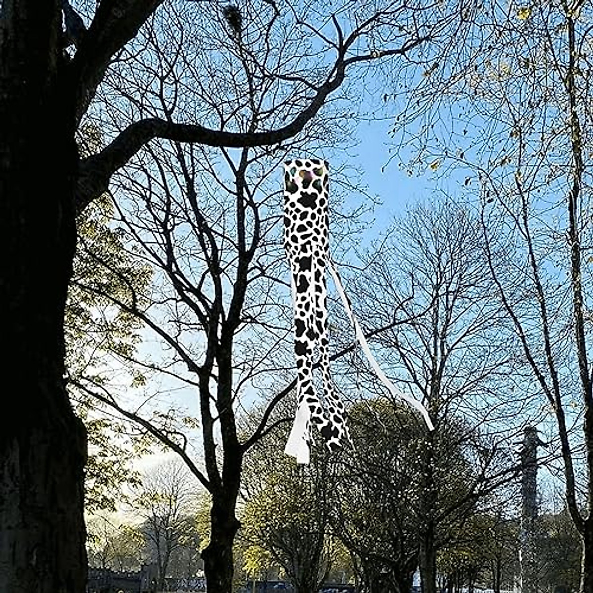 Halloween Windsock Garden Décor - Lighted 40 Inch with Lights - Fast Drying and Lightweight Christmas Holiday with Light Cow Fur Print