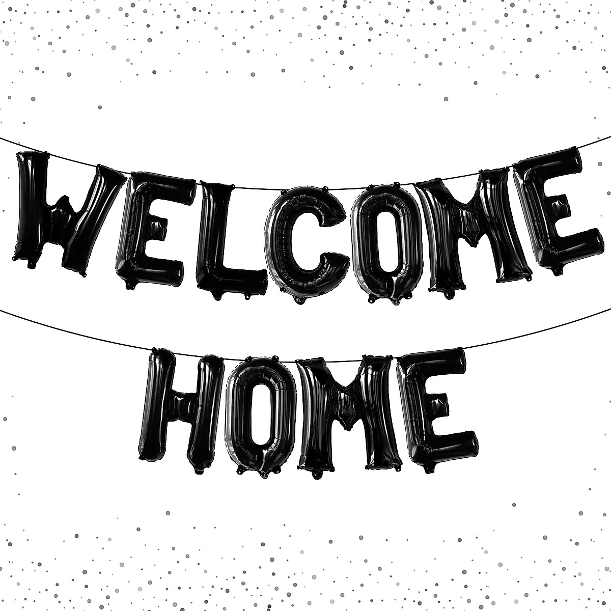 KatchOn Black Welcome Home Balloons - 16 Inch | Welcome Home Banner for House Warming Decoration Party | Family Gathering Banner