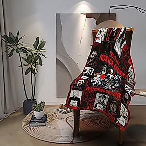 Super Soft Horror Movie Watching Blanket 50"x60" Halloween Christmas Throw Blanket Warm Lightweight Cozy Flannel Blankets for Bed Sofa Living Room