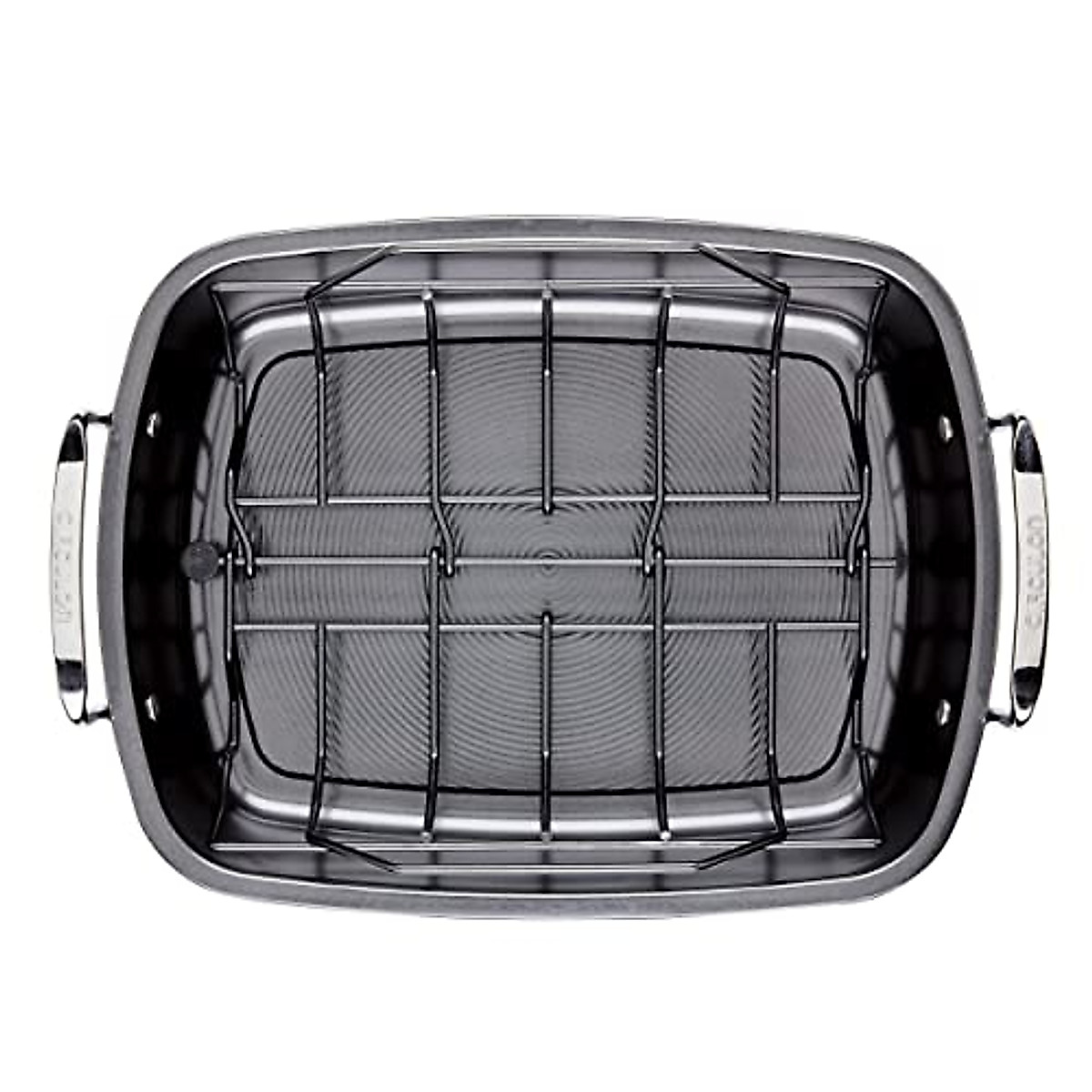 Circulon Ultra Lasting Nonstick Roaster/Roasting Pan with Easy Serve Rack, 17 Inch x 13 Inch, Black