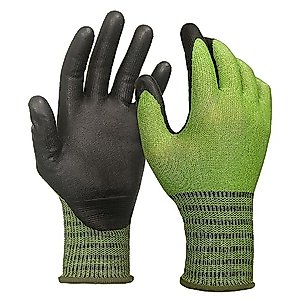 Schwer AIR-SKIN Cut Resistant Gloves AR5917 with Extreme Lightweight&Thin, Level 5 Wire Metal Gloves for Refined Work, Touch-screen, Fiberglass-free, 3D-Comfort Fit, Breathable, Green 1 Pair (M)