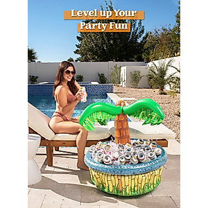 JOYIN 28” Inflatable Palm Tree Cooler, Luau Hawaiian Tropical Beach Themed Party Decorations, Blow Up Palm Trees Cooler Outdoor Party Supplies, Kids Adults Birthday Party Décor