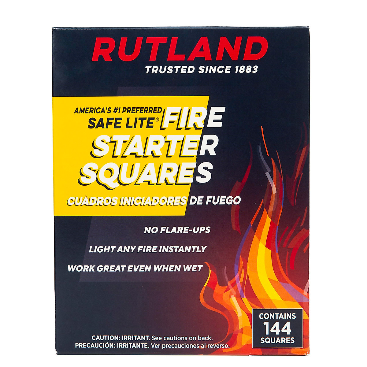 Rutland 50B Safe Lite Fire Starter Squares, 144 Squares
