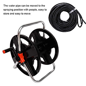Hand Cranked Hose Reel, Practical Water Pipe Storage Shelf Aluminium Tube Garden Hose Reel Wall-mounted Water Hose Reel