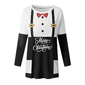 Christmas Sweaters for Women Fall Jumpsuits for Women 2023 Xmas Holiday Pullover Shirt Ugly Christmas Letter Graphic Funny high Low Hoodies Womens Joggers with Pockets 80s Outfit for Women Party