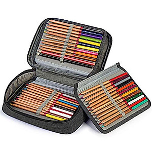 Number-one Large Capacity Pencil Case, 72 Slots Colored Pencil Pouch Bag Portable Pencil Holder Stationery Organizer with Compartments for Office and Travel, Black
