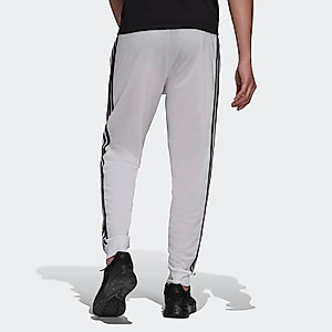 adidas Men's Essentials Warm-Up Slim Tapered 3-Stripes Tracksuit Bottoms, White/Black, 3X-Large