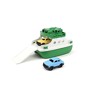 Green Toys Ferry Boat Bathtub Toy, Green/White, 10"X 6.6"x 6.3"