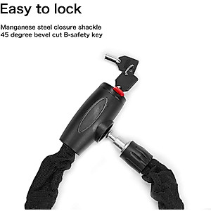 FUBOZONE Heavy Duty Bike Chain Locks, Bicycle Disc Locks, Scooter Motorcycle Cable Locks,Made of Solid Manganese Steel, It is Very Safe.（Size:38.64 in Length x 9 mm Dia/Weight：2.97 Ib）