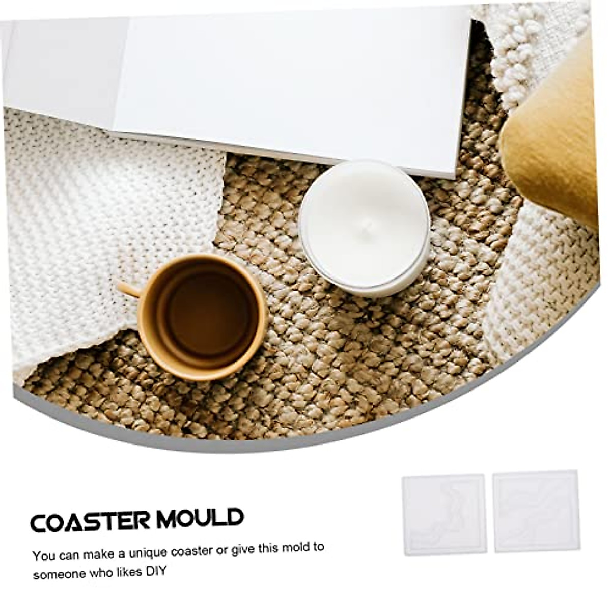 LIGHTAOTAO 2pcs Coaster Mold Round Silicone Molds Drink Tray Jewelry Tray Island Patterned Coaster Moulds Silicone Molds for Resin Agate Craft Molds Resin Mould Cup Mat Casting Molds DIY Mold