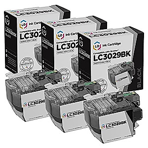 LD Compatible Ink Cartridge Replacement for Brother LC3029BK Super High Yield (Black, 3-Pack)