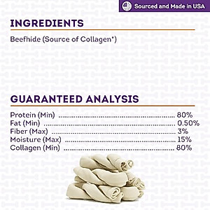 Treatly USA Collagen Twist 6-7" Dog Chew Treats - Natural Flavor, 6 Count/1 Pack