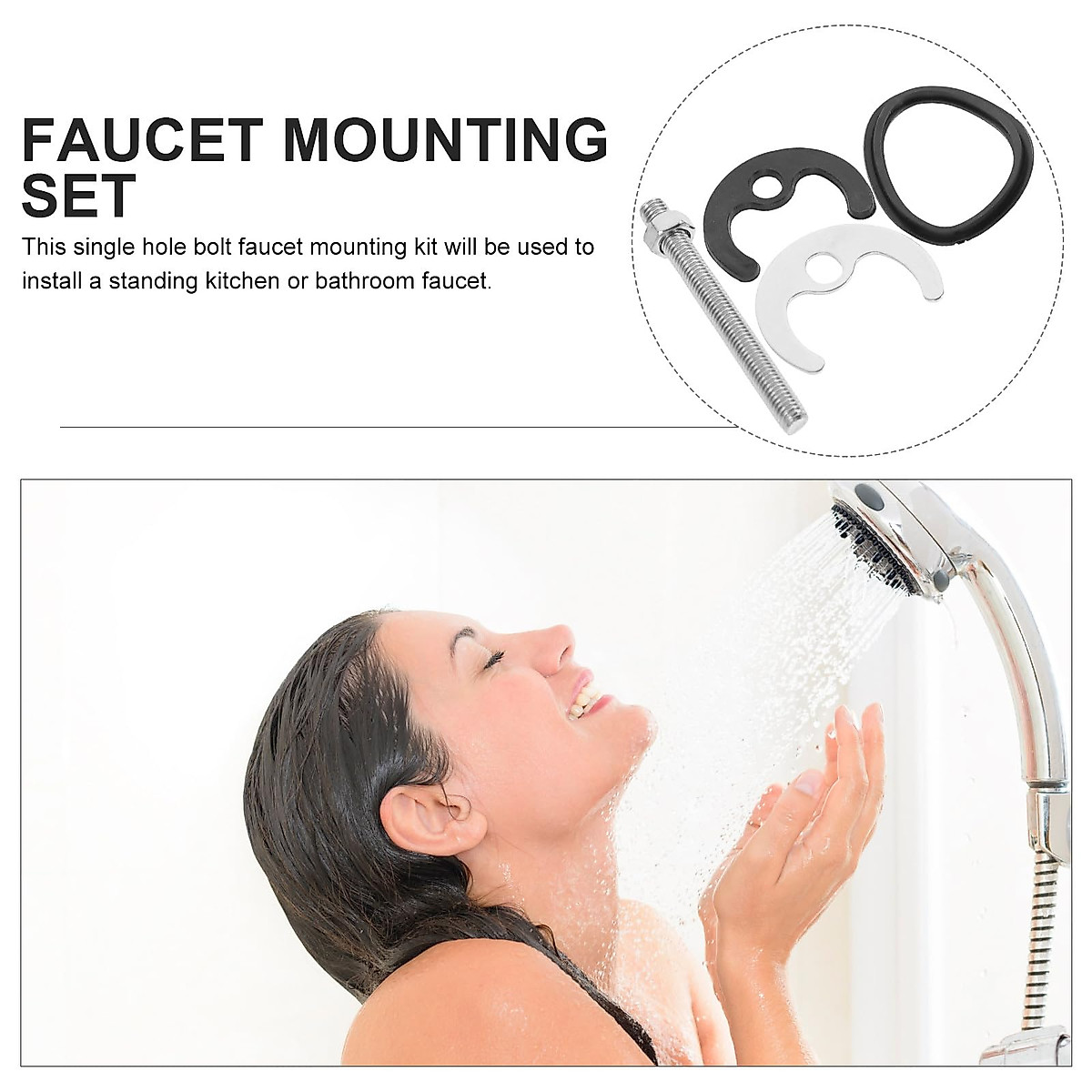 DOITOOL Faucet Fixing Bracket 1 Set Faucet Mounting Nut and Washer Faucet Lock Nut Faucet Mounting Kit Stainless Steel Kitchen Faucet Fastener Accessories for Kitchen Tap Sink Replacement Repair