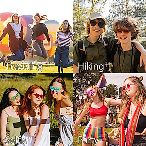 Lusy DM 16 Pairs Rimless Heart Shaped Sunglasses Frameless Sunglasses Transparent Heart Glasses Party Favors