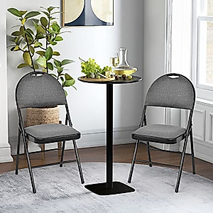 Giantex 2-Pcs Folding Chairs Set - Backrest Chair W/Handle Hole, Upholstered Seat, Fabric Cover, Non-Slip Feet Pads, Commercial Guest Chairs, Foldable Waiting Room Chair (Gray, 1 Count (Pack of 2))