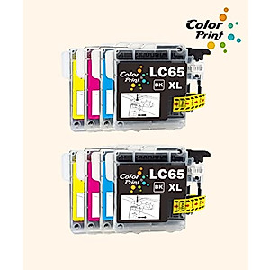 ColorPrint 8-Pack Compatible Ink Cartridge Replacement for Brother LC-65 LC65 Black LC 65 Used for MFC-J615W MFC-290C MFC-5490CN MFC-790CW MFC-J630W MFC-490CW MFC-5890CN MFC-5895CW Printer (2B2C2M2Y)