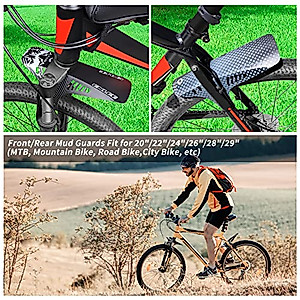 R2Depot Bike Fender with 12 Cable Ties, 2 Parts- Front/Rear Mud Guards Fit for 20"/22"/24"/26" Bike B-2-piece Set
