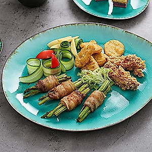 GagalU Porcelain Dinnerware Set33-Piece Pottery Stoneware Vintage Ceramic Dinner Set with 12*Dipping Dishes&Bowl,6*Dessert Plate,3*Dinner Plate Dinnerware Set