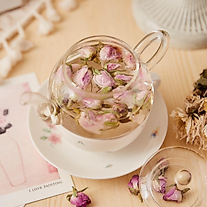 Cha Wu-[A] Pink Rose Buds(3oz),Loose Leaf Flower Petal Tea,Natural Fragrant Herbal Tea,Afternoon Tea