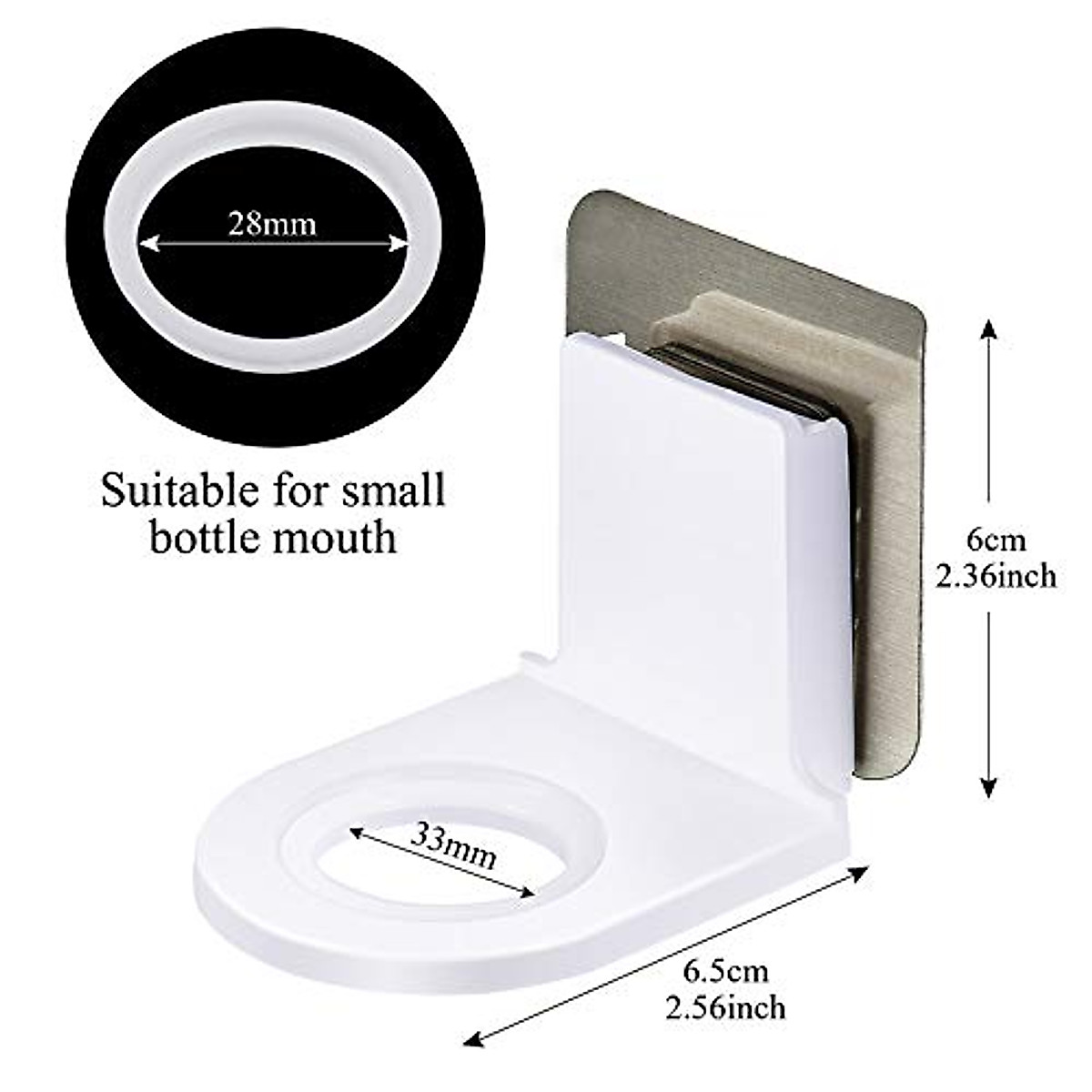 Shower Gel Bottle Rack Hook Self Adhesive Wall Mounted Shampoo Holder Hook Shower Gel Bottle Rack Hanger Liquid Soap Shower Holder for Wall Kitchen Bathroom Toilet (6 Pieces)