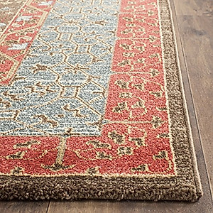 SAFAVIEH Mahal Collection 8' x 11' Navy / Red MAH620C Traditional Oriental Non-Shedding Living Room Bedroom Dining Home Office Area Rug