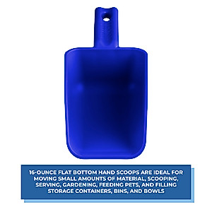 Vikan Remco 63003 Color-Coded Plastic Hand Scoop - BPA-Free Food-Safe Kitchen Utensils, Restaurant and Food Service Supplies, 16 oz, Blue