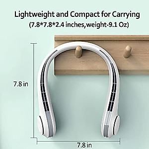 igogoi Portable Neck Fan, Bladeless Personal Fan Rechargeable , 3 Speeds 360° Cooling, No Hair Twisting, Quiet Neck Cooler Adjustable for Men, Women, Office,Travel,Outdoor