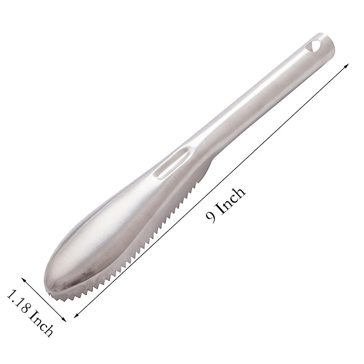 Fish Scaler Remover, 2 Pcs 9 Inch Stainless Steel Tooth Profile Fish Scale Scarper for Kitchen Tools (2)