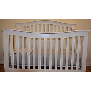 Abstract Quilted Portable Crib Bib Sheet Saver 24.5" X 13" (2 Pack, White)