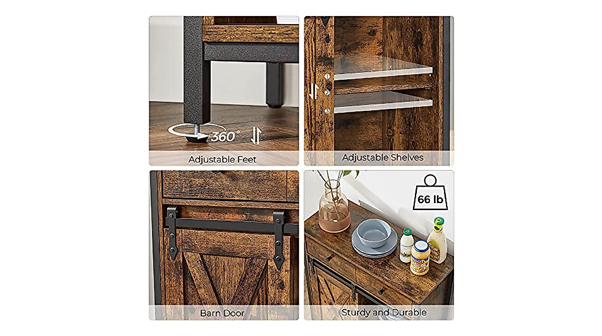 VASAGLE Buffet Cabinet - Rustic Storage Organizer
