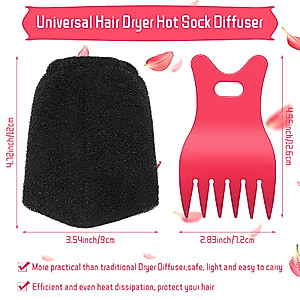 Hair Blow Dryer Sock Sponge Diffuser Sock for Hair Dryer Hot Sock Diffuser with Comb for Hairstyling Accessories