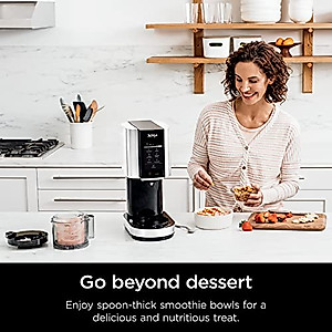 Ninja NC301 CREAMi Ice Cream Maker, for Gelato, Mix-ins, Milkshakes, Sorbet, Smoothie Bowls & More, 7 One-Touch Programs, with (2) Pint Containers & Lids, Compact Size, Perfect for Kids, White
