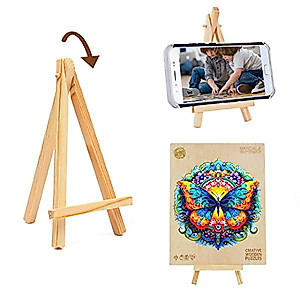 Wooden Jigsaw Puzzle Butterfly Shape, 200pcs 10.1x9.9in. Eco-Friendly Unique Animal Shape Mandarin Butterfly Puzzle Gift with Wooden Stand in Wooden Box for Adults and Kids