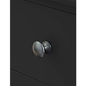 WOODEEM Black Nightstand with 2 Drawers for Bedrooms Tall 28", Big Wooden Side Tables for Kids Room, Large Modern End Table for Living Room