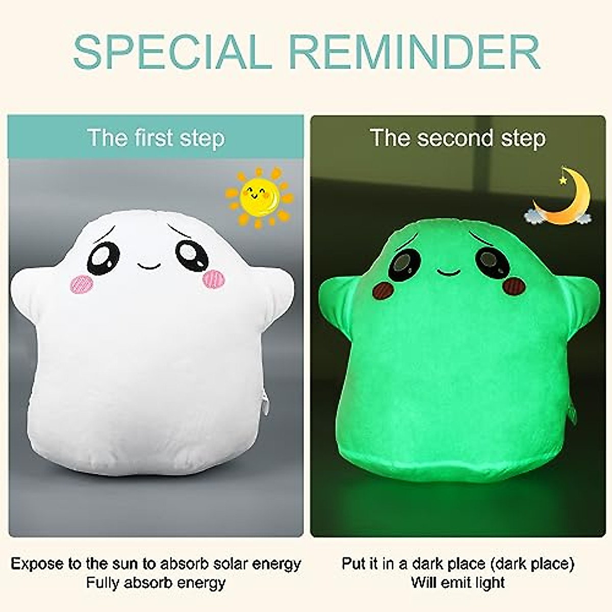 FRSHALOUIS Ghosty Plush Toy Doll - Glow in The Dark Fluorescent Plush Toy,Halloween Foxy and Boxy Plush The Best Gift for Christmas Birthday (Ghosty)