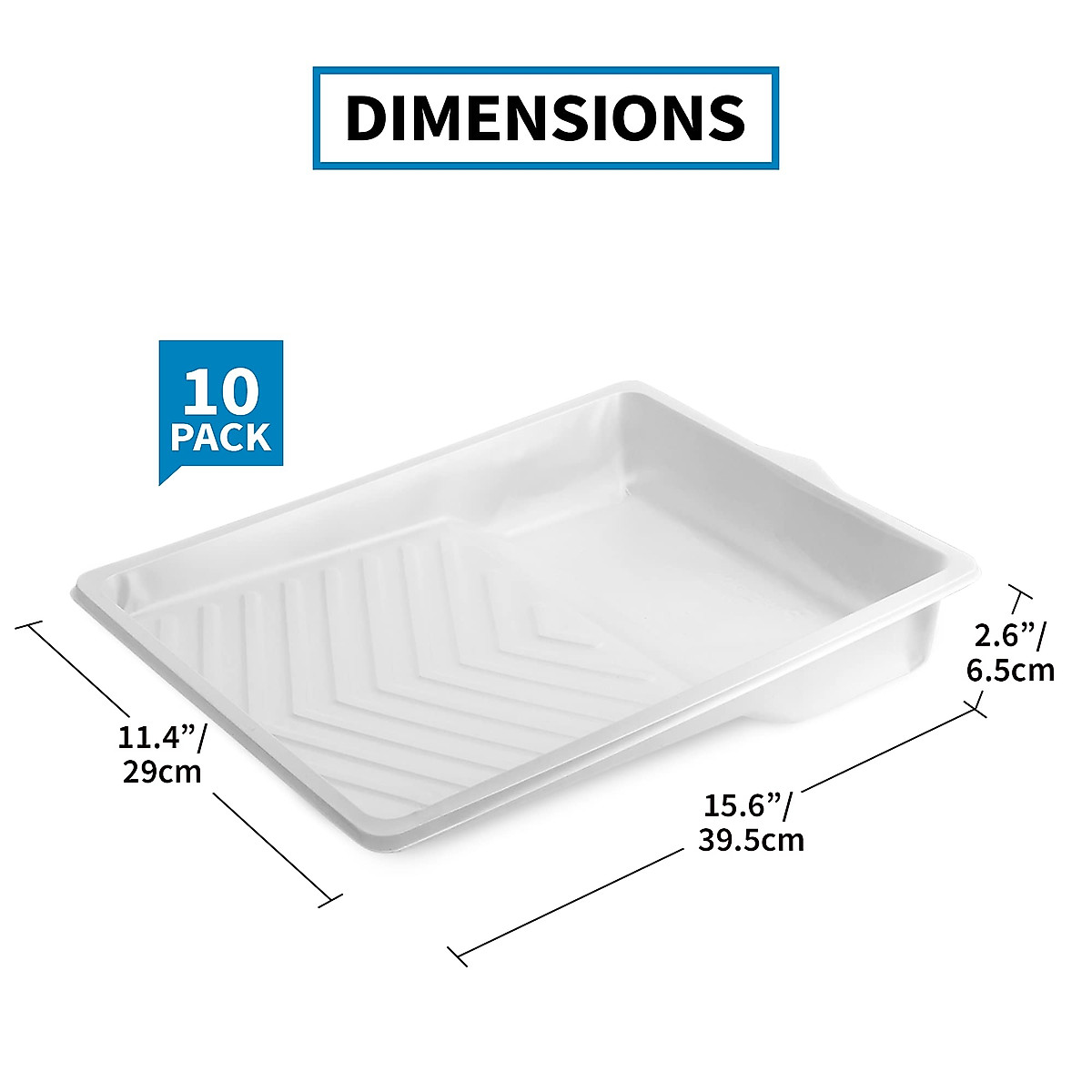 Precision Defined Paint Tray Liner Set 9-Inch, Supreme Paint Roller Trays with Deep Paint Pockets and Textured Ridge, Paint Pan Liners, Heavy Duty Plastic Disposable Paint Tray Liners (10-Pack)