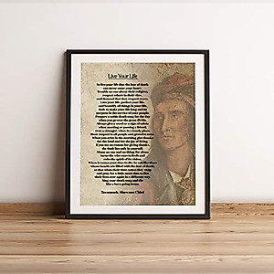 "Live Your Life"-Tecumseh, Shawnee Chief- Poetry Wall Art Print-11 x 14"-Ready to Frame. Spiritual Print w/Replica Distressed Parchment Design. Native American Home-Office-Studio Decor. Live Life!